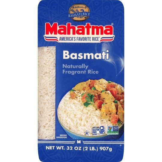 Mahatma Basmati White Rice, Fragrant Extra Long Grain Rice, 2 lb Bag ...